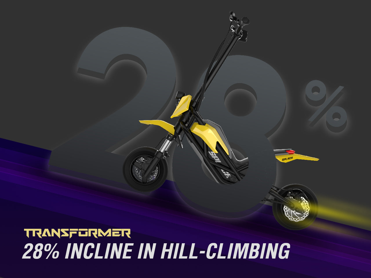 SPLACH TRANSFORMER - A Transformable Motorbike-like E-Scooter – SPLACH Bike