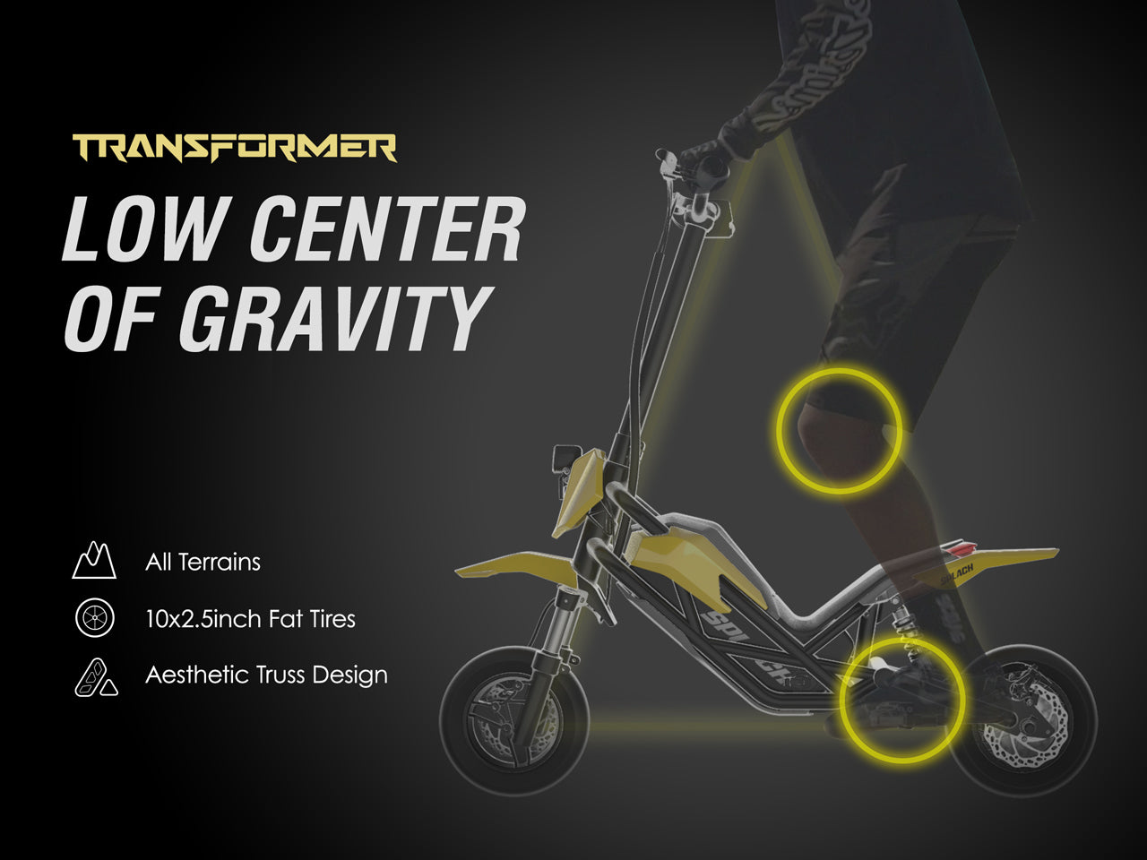 SPLACH TRANSFORMER - A Transformable Motorbike-like E-Scooter – SPLACH Bike